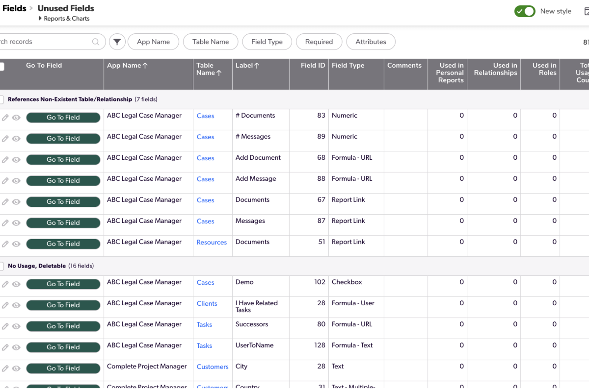 Application Analyzer | Quickbase