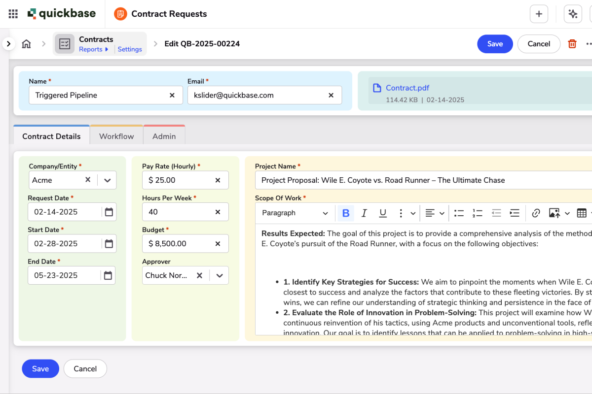 Contract Request | Quickbase