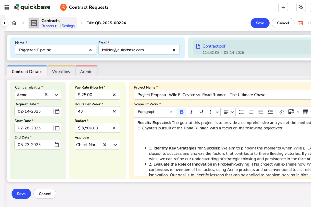 Contract Request | Quickbase